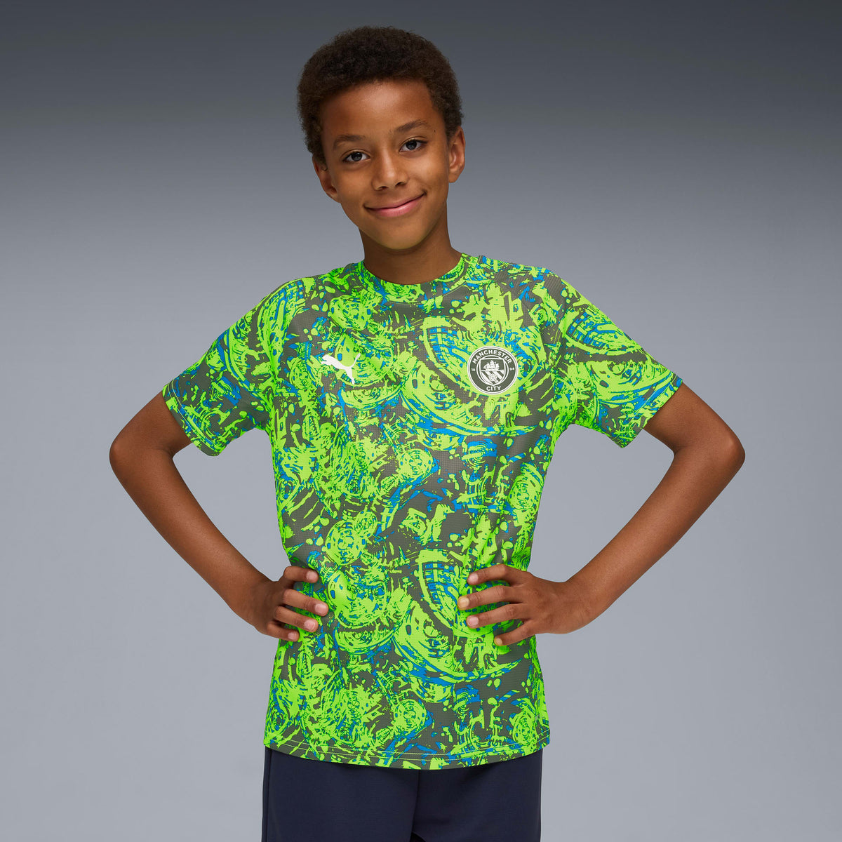 Manchester City FC 2025/26 Maillot d'avant-match Junior – Planète Foot